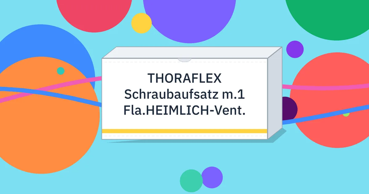 Symbolbild: Packung mit der Aufschrift THORAFLEX Schraubaufsatz m.1 Fla.HEIMLICH-Vent. (PZN 17485208) – Verfügbarkeit und Bezug in Apotheken in Frankfurt am Main