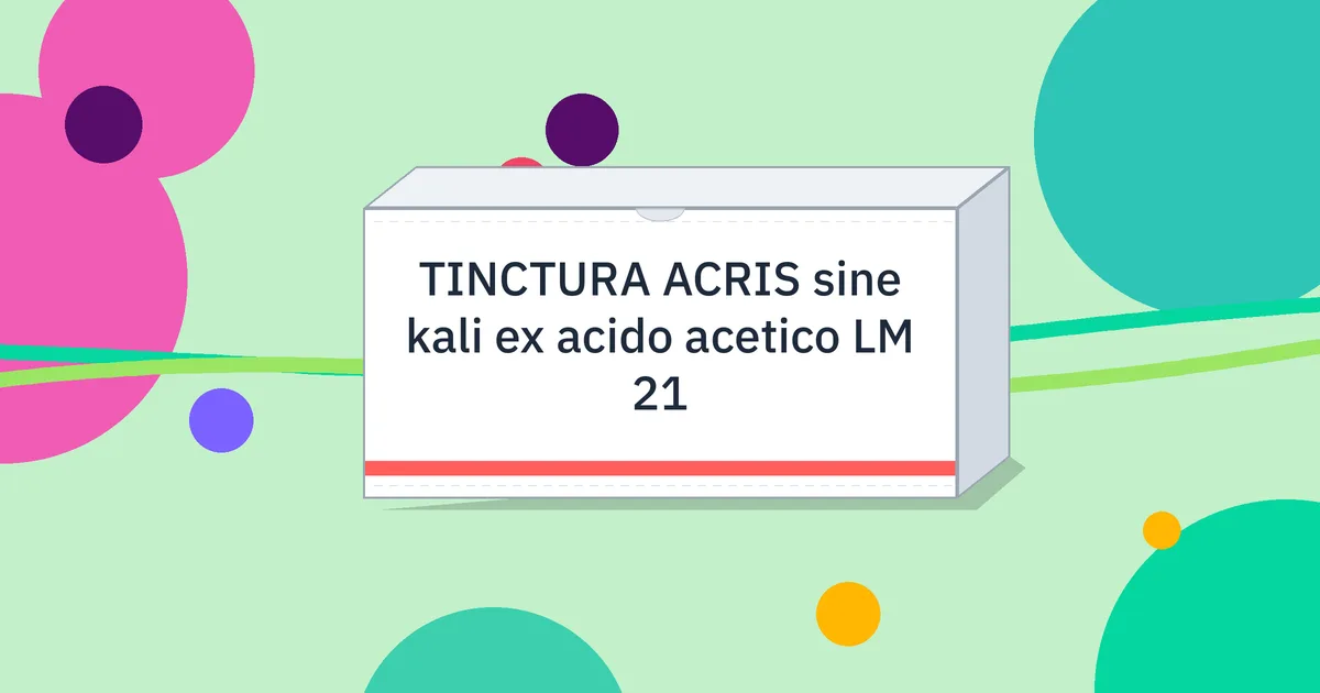 Symbolbild: Packung mit der Aufschrift TINCTURA ACRIS sine kali ex acido acetico LM 21 (PZN 13701678) – Verfügbarkeit und Bezug in Apotheken in Frankfurt am Main