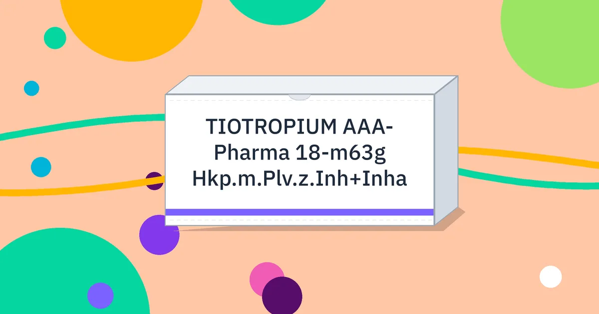 Symbolbild: Packung mit der Aufschrift TIOTROPIUM AAA-Pharma 18-m63g Hkp.m.Plv.z.Inh+Inha (PZN 19403597) – Verfügbarkeit und Bezug in Apotheken in Frankfurt am Main