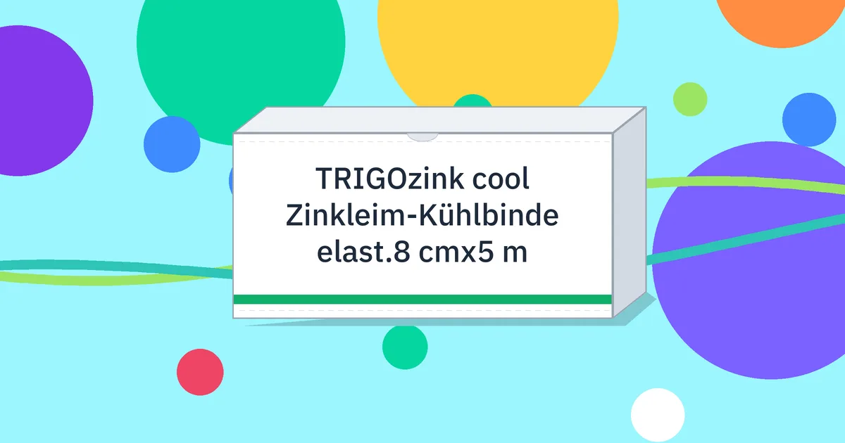 Symbolbild: Packung mit der Aufschrift TRIGOzink cool Zinkleim-Kühlbinde elast.8 cmx5 m (PZN 11104530) – Verfügbarkeit und Bezug in Apotheken in Frankfurt am Main