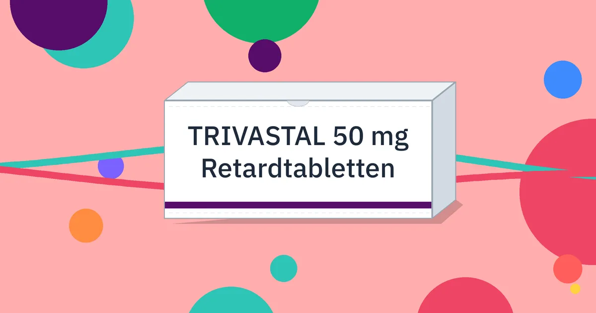 Symbolbild: Packung mit der Aufschrift TRIVASTAL 50 mg Retardtabletten (PZN 11027700) – Verfügbarkeit und Bezug in Apotheken in Frankfurt am Main