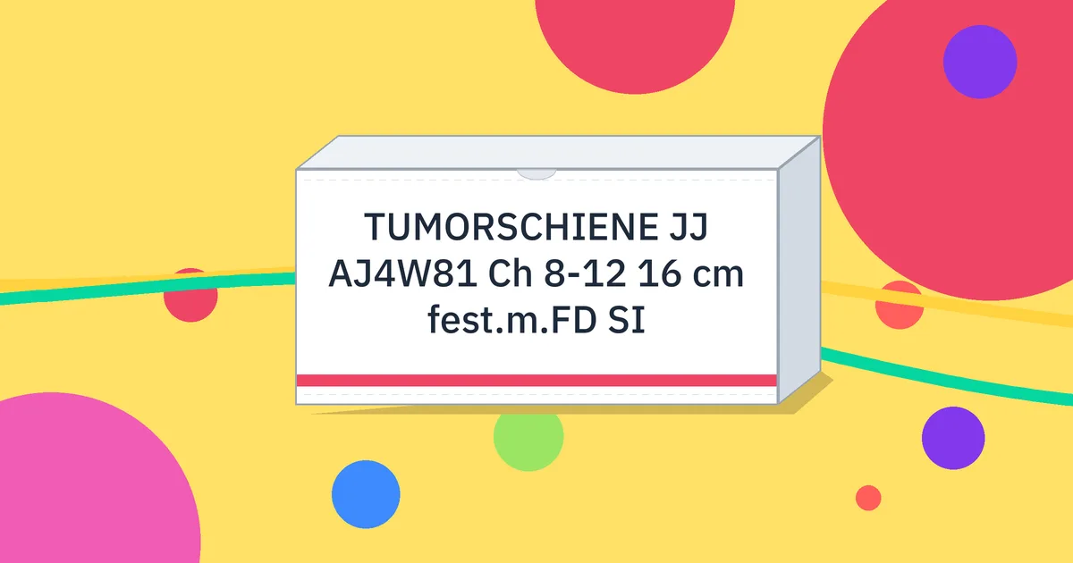 Symbolbild: Packung mit der Aufschrift TUMORSCHIENE JJ AJ4W81 Ch 8-12 16 cm fest.m.FD SI (PZN 01588432) – Verfügbarkeit und Bezug in Apotheken in Frankfurt am Main
