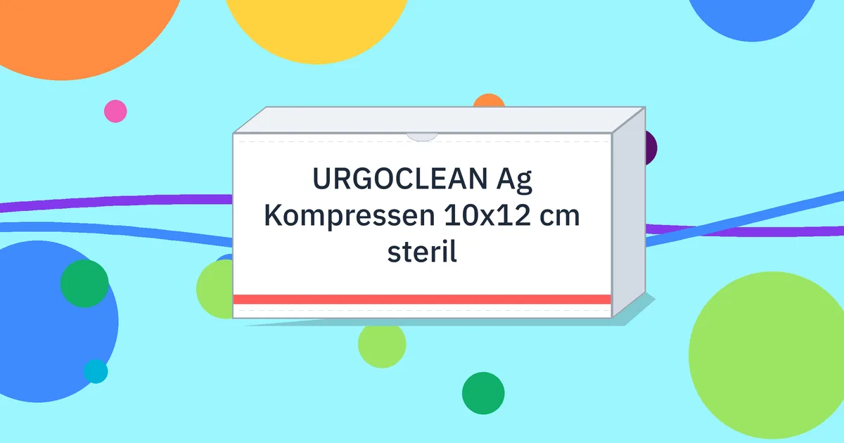 Symbolbild: Packung mit der Aufschrift URGOCLEAN Ag Kompressen 10x12 cm steril (PZN 11370036) – Verfügbarkeit und Bezug in Apotheken in Frankfurt am Main