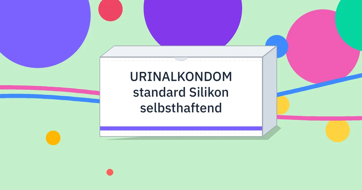 Symbolbild: Packung mit der Aufschrift URINALKONDOM standard Silikon selbsthaftend (PZN 00172451) – Verfügbarkeit und Bezug in Apotheken in Frankfurt am Main