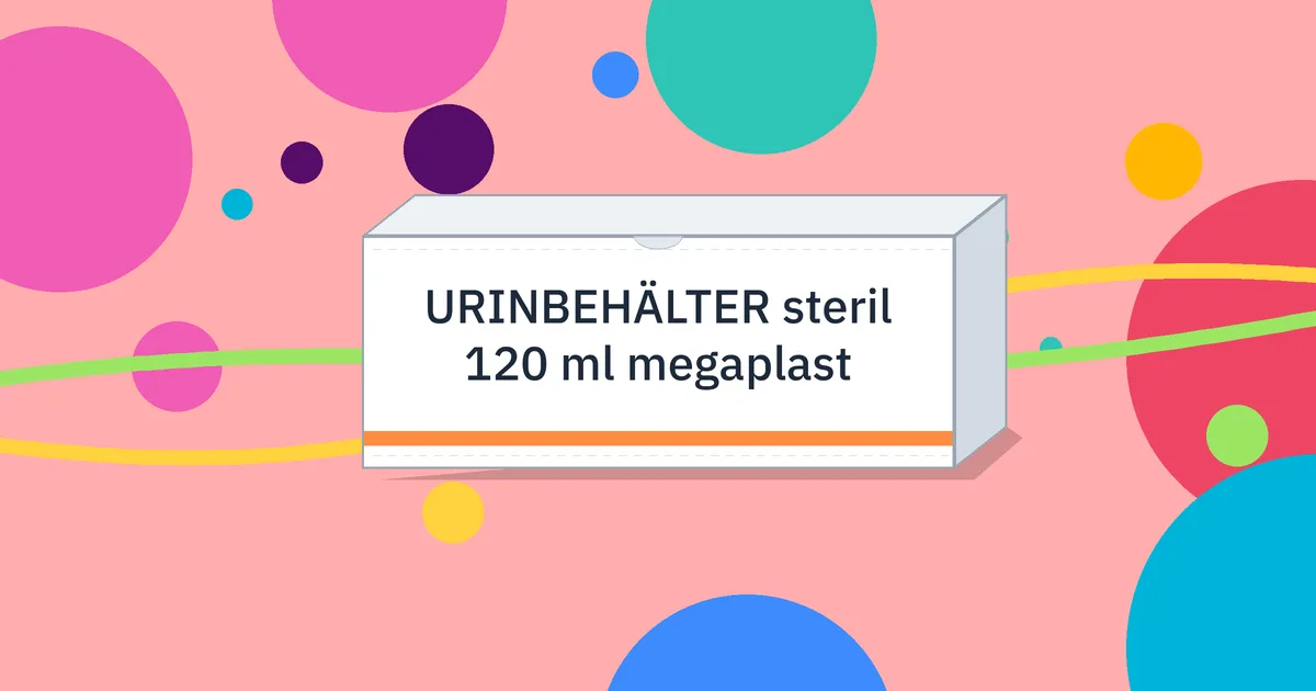 Symbolbild: Packung mit der Aufschrift URINBEHÄLTER steril 120 ml megaplast (PZN 16501709) – Verfügbarkeit und Bezug in Apotheken in Frankfurt am Main