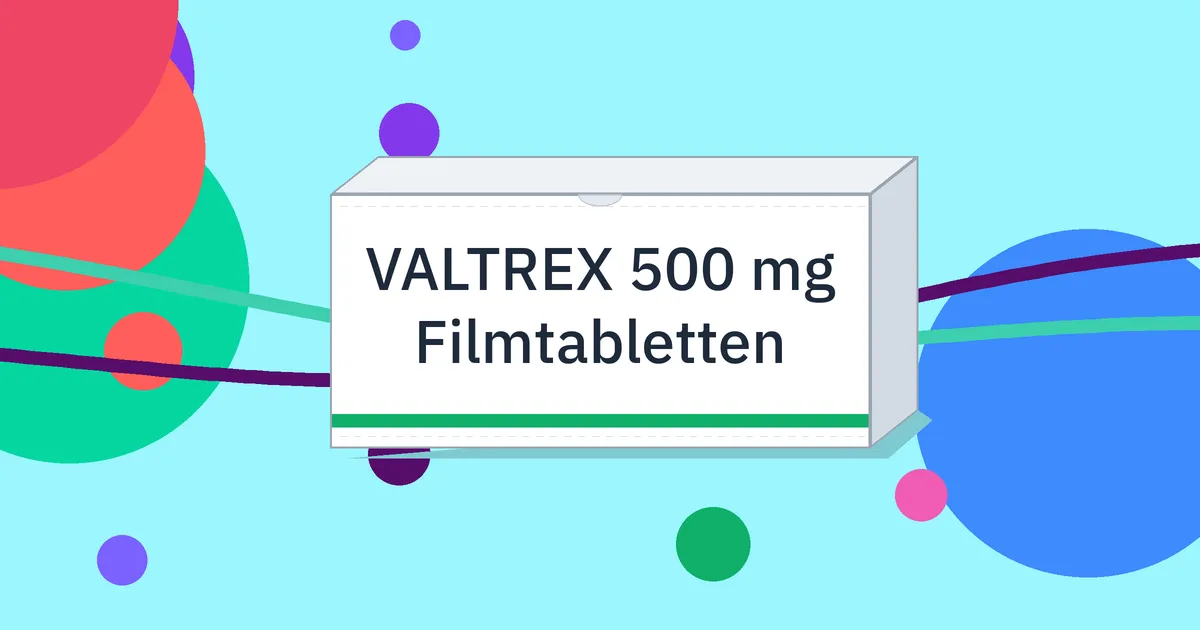 Symbolbild: Packung mit der Aufschrift VALTREX 500 mg Filmtabletten (PZN 19200931) – Verfügbarkeit und Bezug in Apotheken in Frankfurt am Main