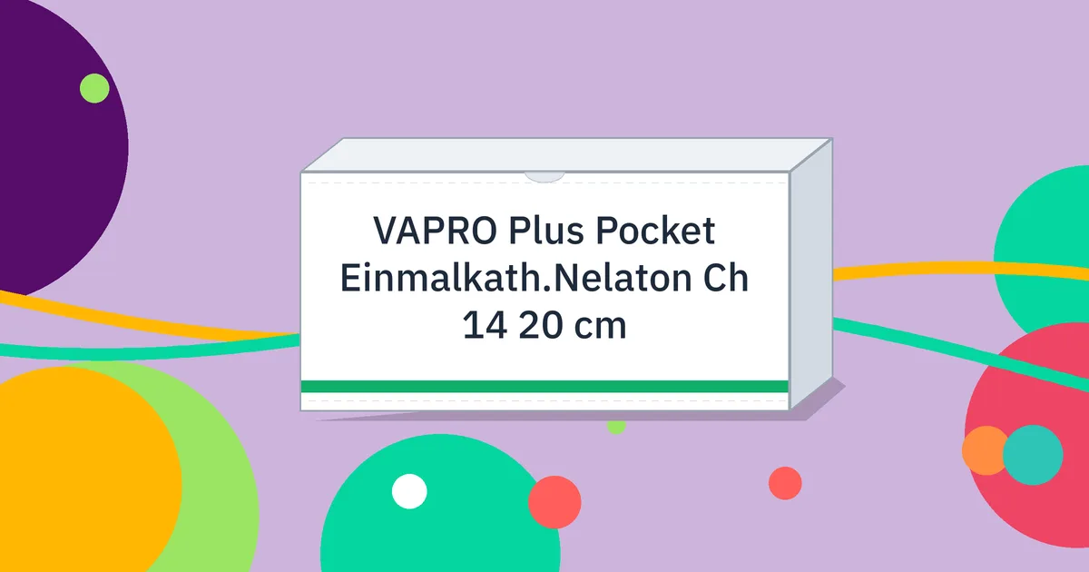 Symbolbild: Packung mit der Aufschrift VAPRO Plus Pocket Einmalkath.Nelaton Ch 14 20 cm (PZN 19639414) – Verfügbarkeit und Bezug in Apotheken in Frankfurt am Main