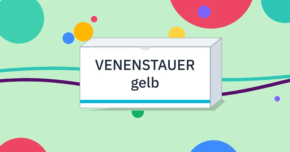Symbolbild: Packung mit der Aufschrift VENENSTAUER gelb (PZN 13947072) – Verfügbarkeit und Bezug in Apotheken in Frankfurt am Main