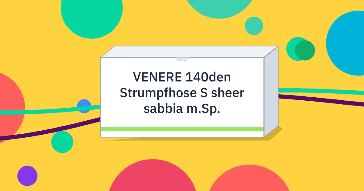 Symbolbild: Packung mit der Aufschrift VENERE 140den Strumpfhose S sheer sabbia m.Sp. (PZN 16171100) – Verfügbarkeit und Bezug in Apotheken in Frankfurt am Main