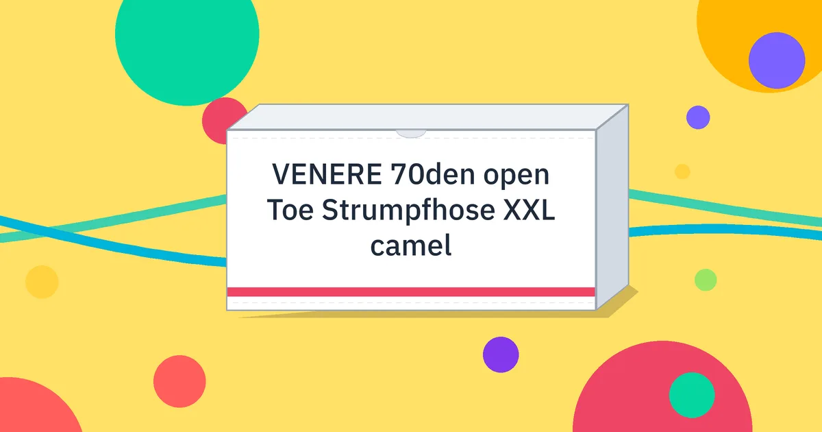 Symbolbild: Packung mit der Aufschrift VENERE 70den open Toe Strumpfhose XXL camel (PZN 16174357) – Verfügbarkeit und Bezug in Apotheken in Frankfurt am Main