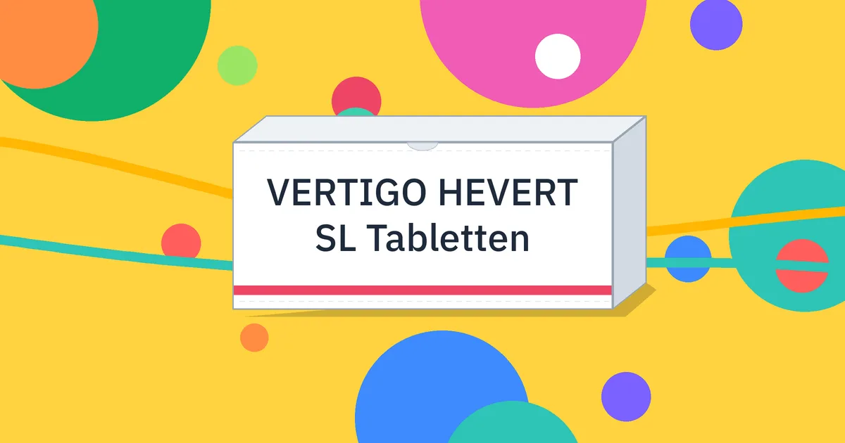 Symbolbild: Packung mit der Aufschrift VERTIGO HEVERT SL Tabletten (PZN 06766269) – Verfügbarkeit und Bezug in Apotheken in Frankfurt am Main