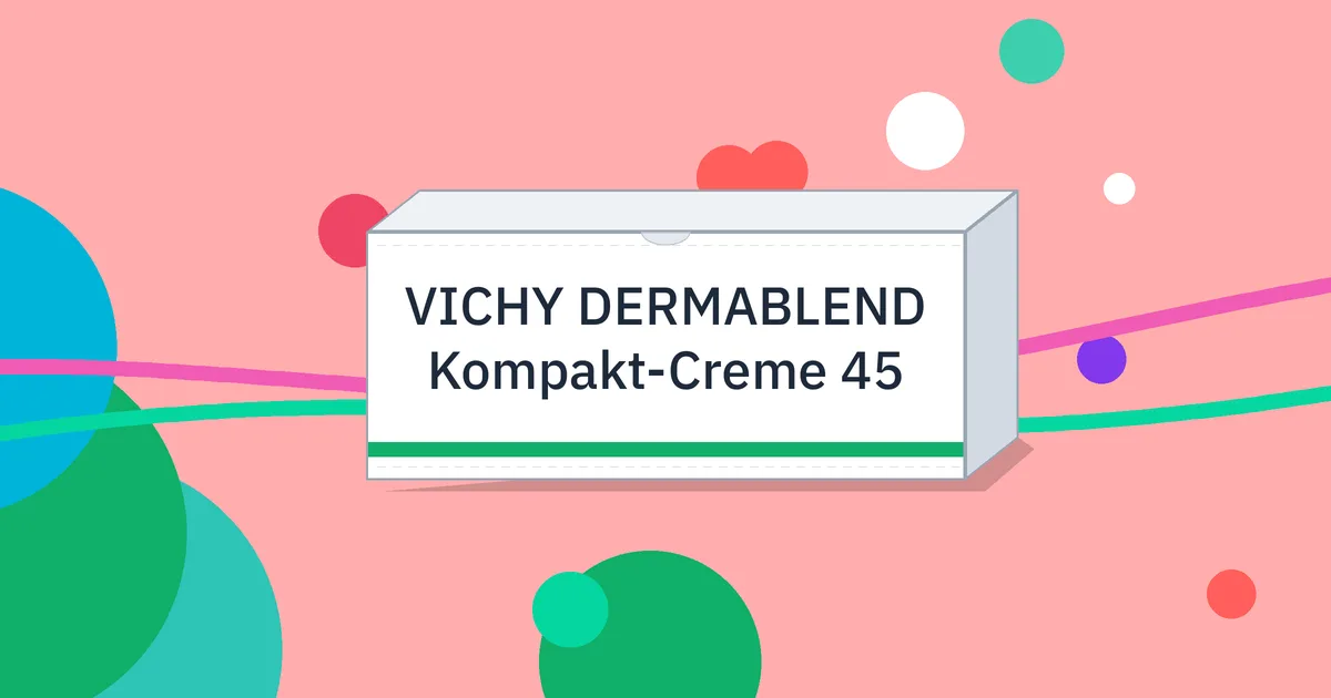 Symbolbild: Packung mit der Aufschrift VICHY DERMABLEND Kompakt-Creme 45 (PZN 10084038) – Verfügbarkeit und Bezug in Apotheken in Frankfurt am Main