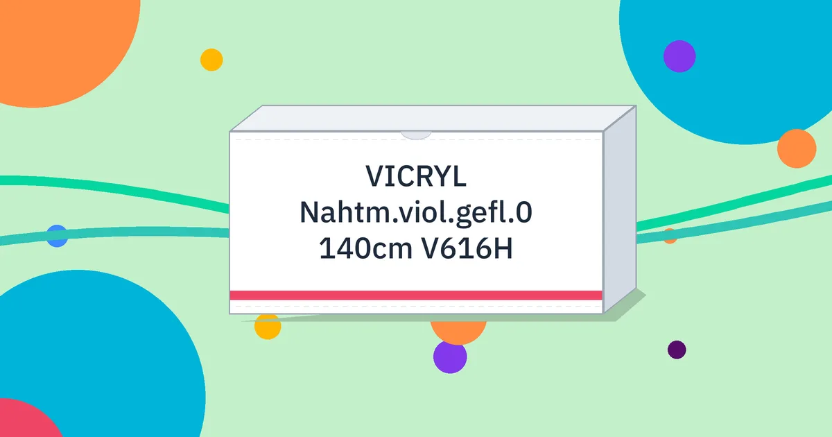 Symbolbild: Packung mit der Aufschrift VICRYL Nahtm.viol.gefl.0 140cm V616H (PZN 16039234) – Verfügbarkeit und Bezug in Apotheken in Frankfurt am Main