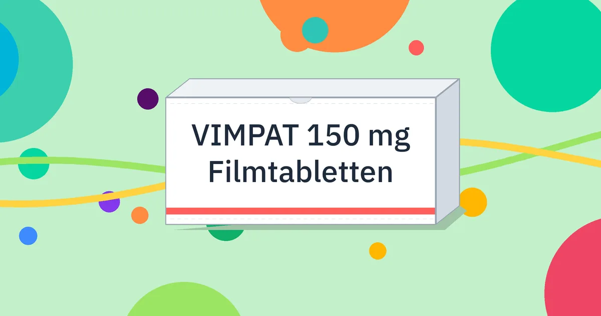 Symbolbild: Packung mit der Aufschrift VIMPAT 150 mg Filmtabletten (PZN 16768565) – Verfügbarkeit und Bezug in Apotheken in Frankfurt am Main