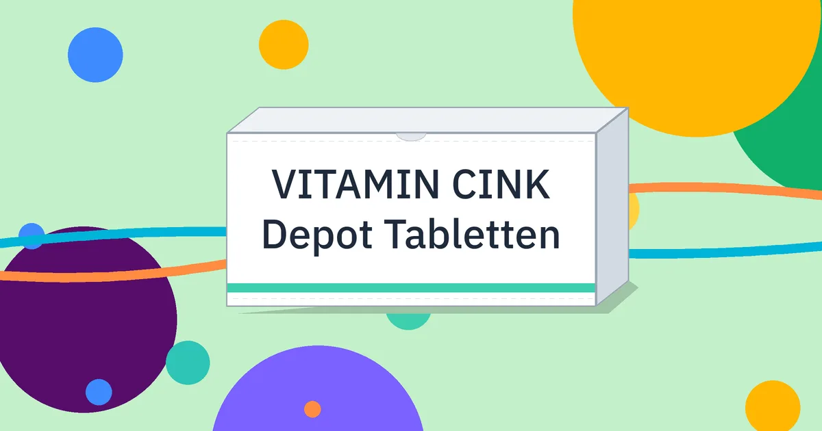 Symbolbild: Packung mit der Aufschrift VITAMIN CINK Depot Tabletten (PZN 01439761) – Verfügbarkeit und Bezug in Apotheken in Frankfurt am Main