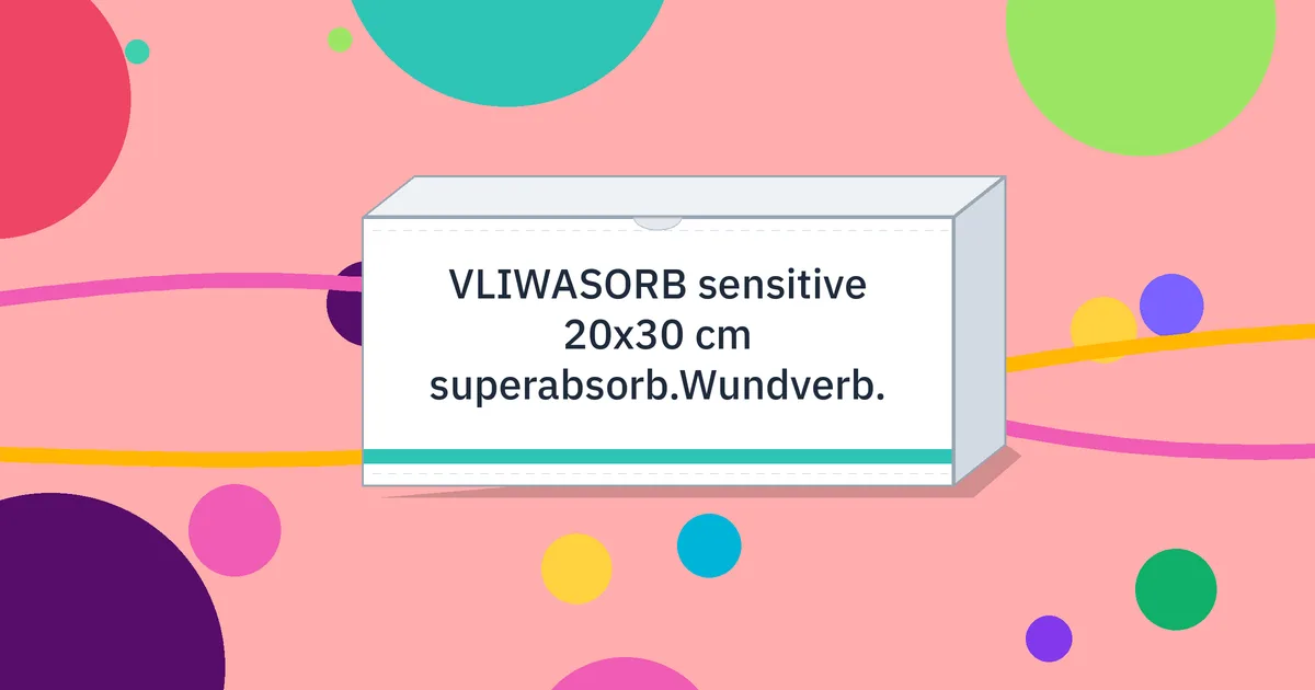 Symbolbild: Packung mit der Aufschrift VLIWASORB sensitive 20x30 cm superabsorb.Wundverb. (PZN 16876409) – Verfügbarkeit und Bezug in Apotheken in Frankfurt am Main