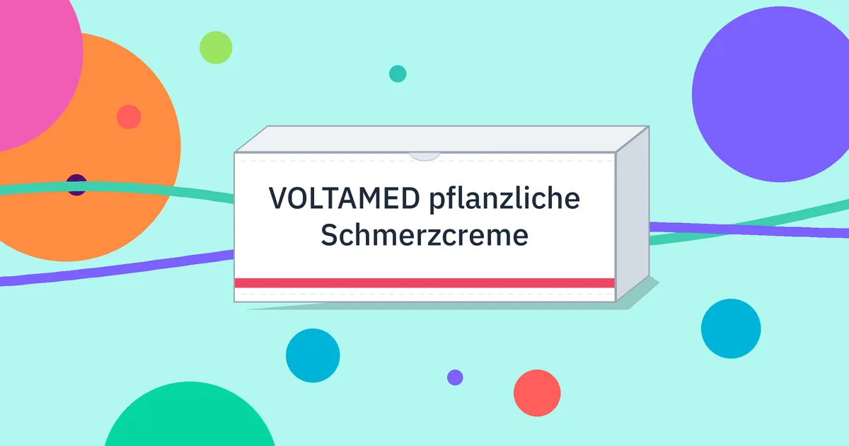 Symbolbild: Packung mit der Aufschrift VOLTAMED pflanzliche Schmerzcreme (PZN 19740917) – Verfügbarkeit und Bezug in Apotheken in Frankfurt am Main