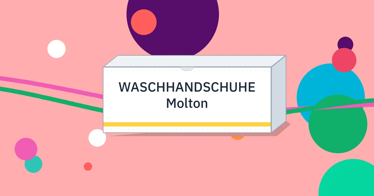 Symbolbild: Packung mit der Aufschrift WASCHHANDSCHUHE Molton (PZN 05461846) – Verfügbarkeit und Bezug in Apotheken in Frankfurt am Main