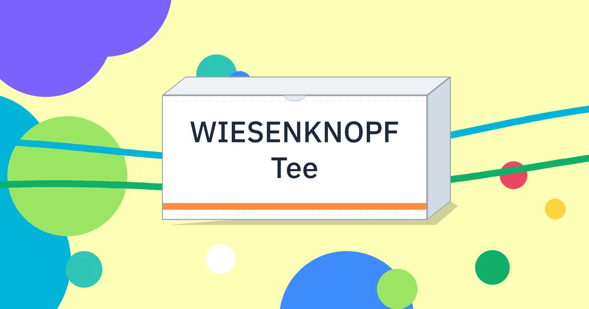 Symbolbild: Packung mit der Aufschrift WIESENKNOPF Tee (PZN 18301475) – Verfügbarkeit und Bezug in Apotheken in Frankfurt am Main