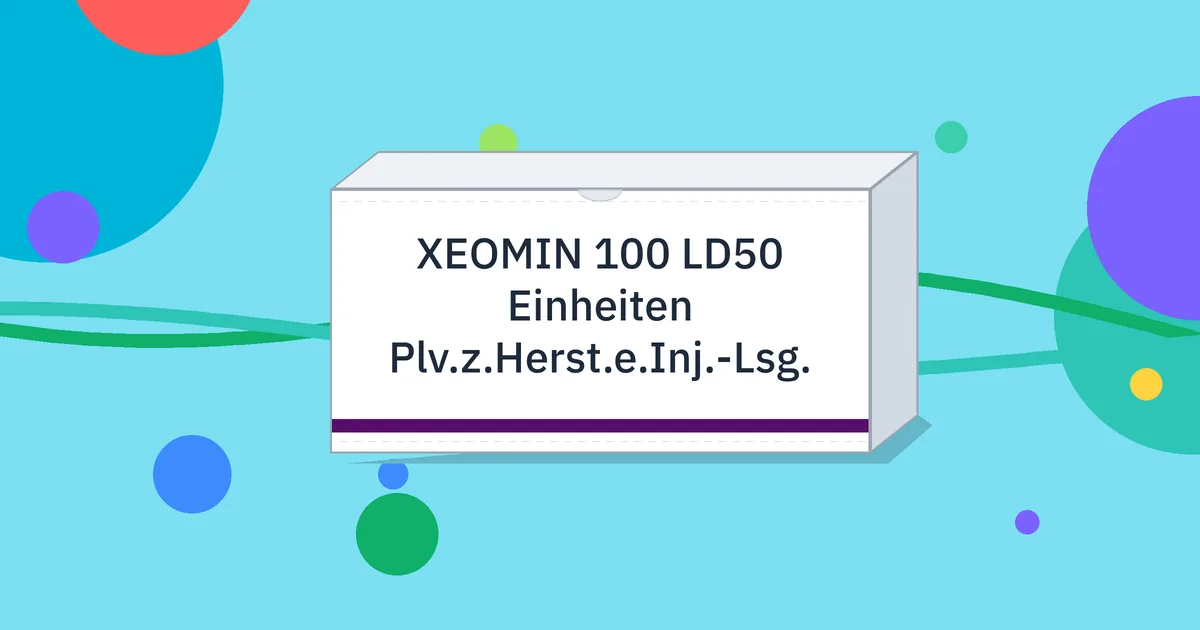 Symbolbild: Packung mit der Aufschrift XEOMIN 100 LD50 Einheiten Plv.z.Herst.e.Inj.-Lsg. (PZN 17436865) – Verfügbarkeit und Bezug in Apotheken in Frankfurt am Main