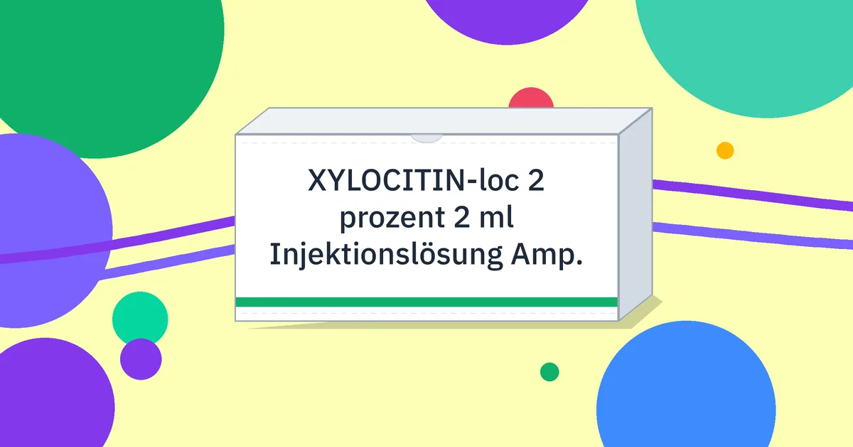 Symbolbild: Packung mit der Aufschrift XYLOCITIN-loc 2 prozent 2 ml Injektionslösung Amp. (PZN 00676430) – Verfügbarkeit und Bezug in Apotheken in Frankfurt am Main