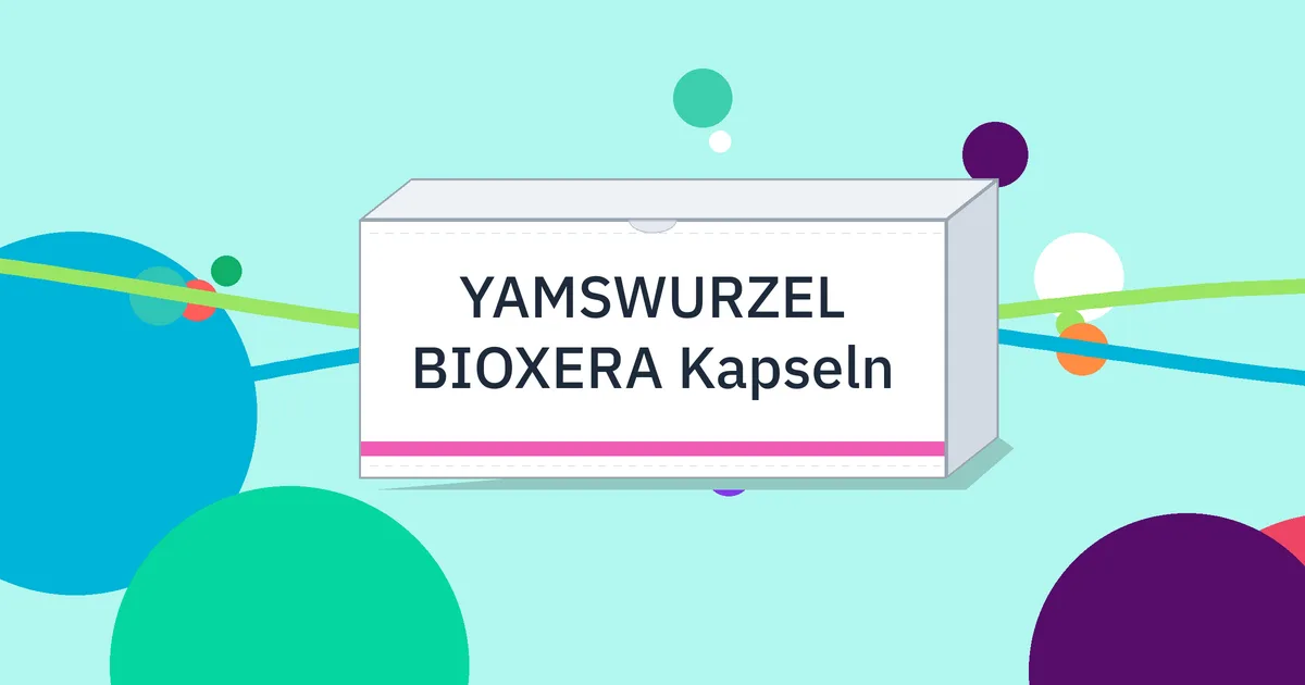 Symbolbild: Packung mit der Aufschrift YAMSWURZEL BIOXERA Kapseln (PZN 20184953) – Verfügbarkeit und Bezug in Apotheken in Frankfurt am Main