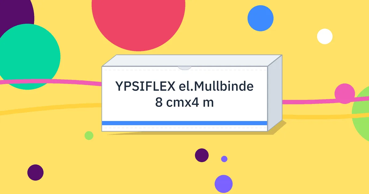 Symbolbild: Packung mit der Aufschrift YPSIFLEX el.Mullbinde 8 cmx4 m (PZN 09313539) – Verfügbarkeit und Bezug in Apotheken in Frankfurt am Main