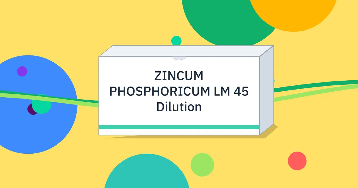 Symbolbild: Packung mit der Aufschrift ZINCUM PHOSPHORICUM LM 45 Dilution (PZN 13297846) – Verfügbarkeit und Bezug in Apotheken in Frankfurt am Main
