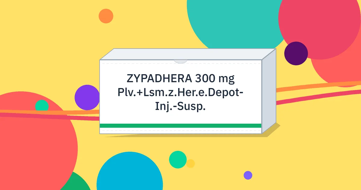 Symbolbild: Packung mit der Aufschrift ZYPADHERA 300 mg Plv.+Lsm.z.Her.e.Depot-Inj.-Susp. (PZN 09740827) – Verfügbarkeit und Bezug in Apotheken in Frankfurt am Main