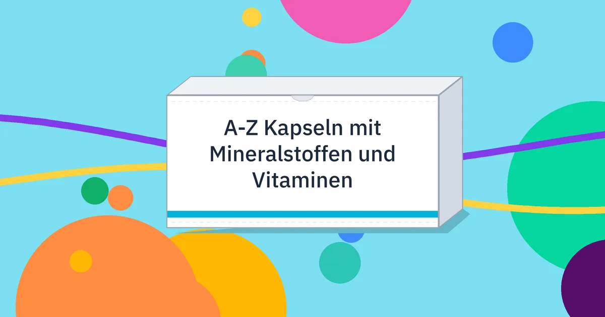 Symbolbild: Packung mit der Aufschrift A-Z Kapseln mit Mineralstoffen und Vitaminen (PZN 02202972) – Verfügbarkeit und Bezug in Apotheken in Frankfurt am Main