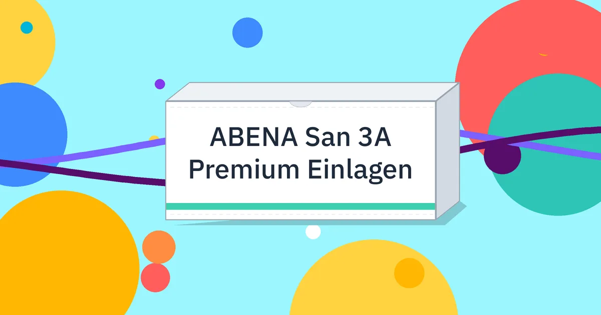 Symbolbild: Packung mit der Aufschrift ABENA San 3A Premium Einlagen (PZN 10219604) – Verfügbarkeit und Bezug in Apotheken in Frankfurt am Main