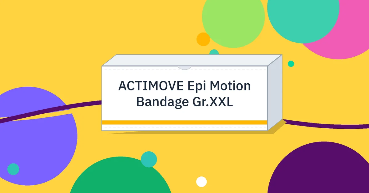 Symbolbild: Packung mit der Aufschrift ACTIMOVE Epi Motion Bandage Gr.XXL (PZN 17947778) – Verfügbarkeit und Bezug in Apotheken in Frankfurt am Main