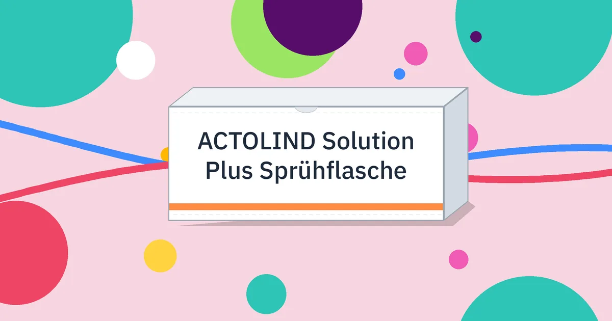 Symbolbild: Packung mit der Aufschrift ACTOLIND Solution Plus Sprühflasche (PZN 17586895) – Verfügbarkeit und Bezug in Apotheken in Frankfurt am Main