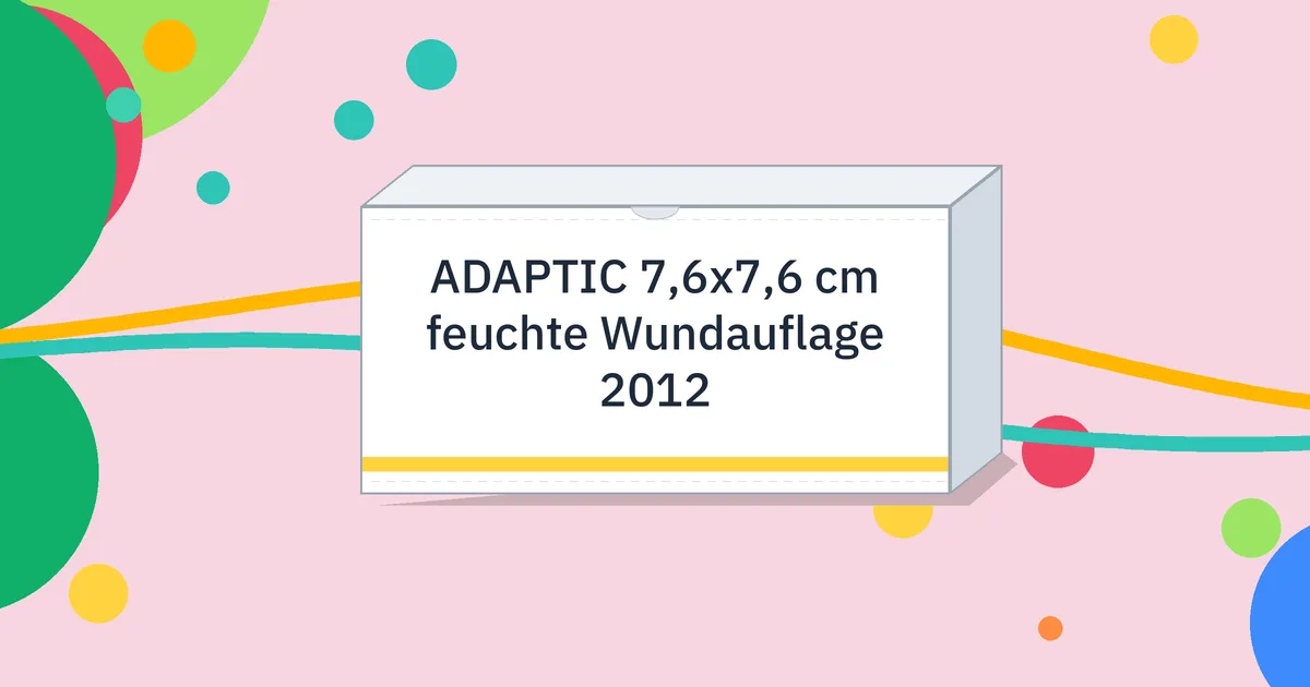 Symbolbild: Packung mit der Aufschrift ADAPTIC 7,6x7,6 cm feuchte Wundauflage 2012 (PZN 04589188) – Verfügbarkeit und Bezug in Apotheken in Frankfurt am Main