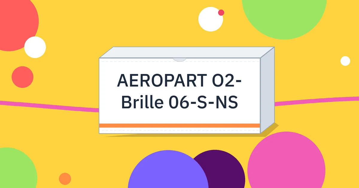 Symbolbild: Packung mit der Aufschrift AEROPART O2-Brille 06-S-NS (PZN 02330859) – Verfügbarkeit und Bezug in Apotheken in Frankfurt am Main
