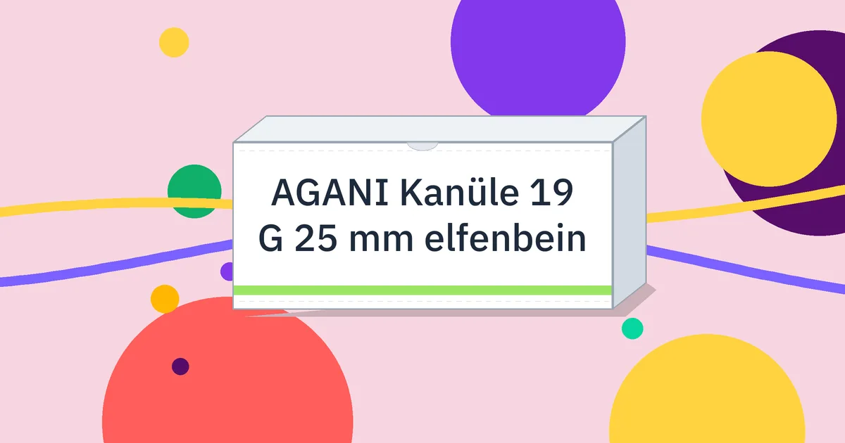 Symbolbild: Packung mit der Aufschrift AGANI Kanüle 19 G 25 mm elfenbein (PZN 01801707) – Verfügbarkeit und Bezug in Apotheken in Frankfurt am Main