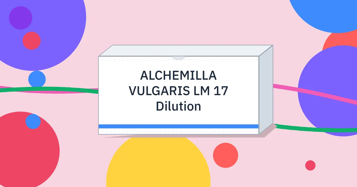 Symbolbild: Packung mit der Aufschrift ALCHEMILLA VULGARIS LM 17 Dilution (PZN 13308857) – Verfügbarkeit und Bezug in Apotheken in Frankfurt am Main