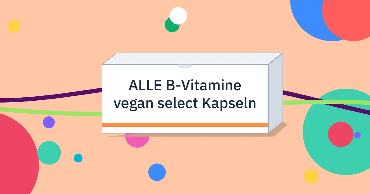 Symbolbild: Packung mit der Aufschrift ALLE B-Vitamine vegan select Kapseln (PZN 16127056) – Verfügbarkeit und Bezug in Apotheken in Frankfurt am Main