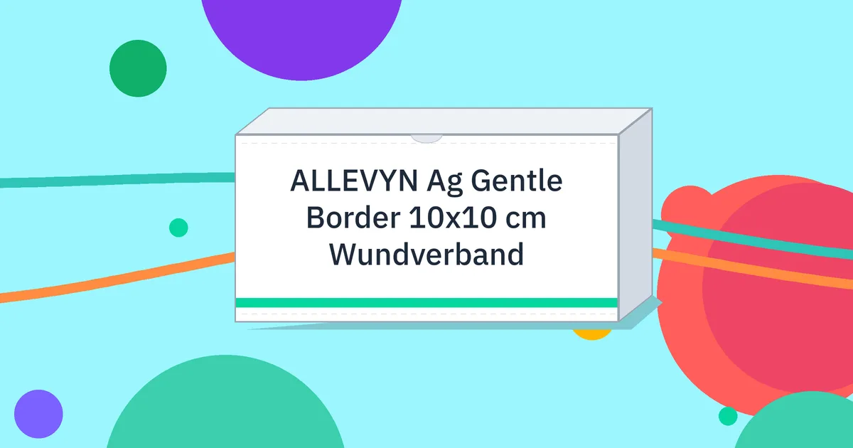 Symbolbild: Packung mit der Aufschrift ALLEVYN Ag Gentle Border 10x10 cm Wundverband (PZN 13921782) – Verfügbarkeit und Bezug in Apotheken in Frankfurt am Main