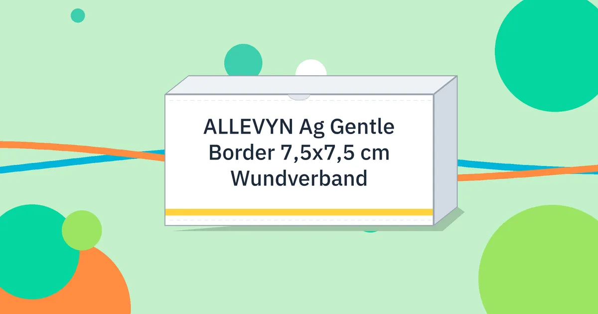 Symbolbild: Packung mit der Aufschrift ALLEVYN Ag Gentle Border 7,5x7,5 cm Wundverband (PZN 17380716) – Verfügbarkeit und Bezug in Apotheken in Frankfurt am Main