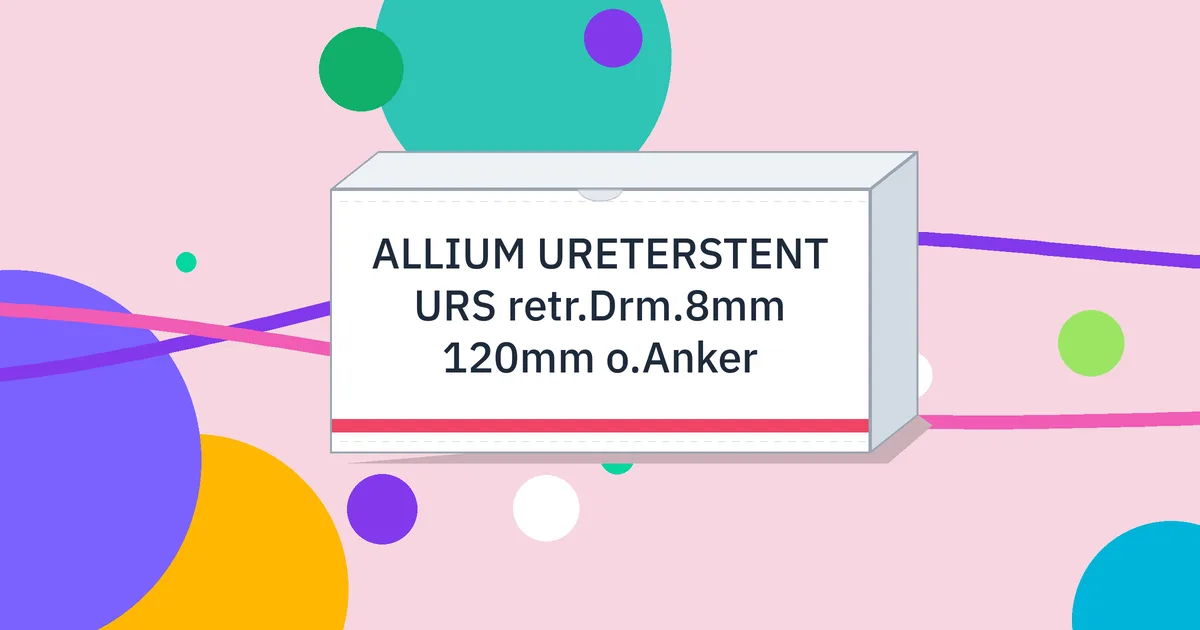 Symbolbild: Packung mit der Aufschrift ALLIUM URETERSTENT URS retr.Drm.8mm 120mm o.Anker (PZN 10982234) – Verfügbarkeit und Bezug in Apotheken in Frankfurt am Main