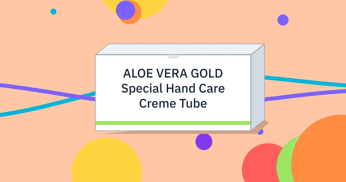 Symbolbild: Packung mit der Aufschrift ALOE VERA GOLD Special Hand Care Creme Tube (PZN 17454679) – Verfügbarkeit und Bezug in Apotheken in Frankfurt am Main