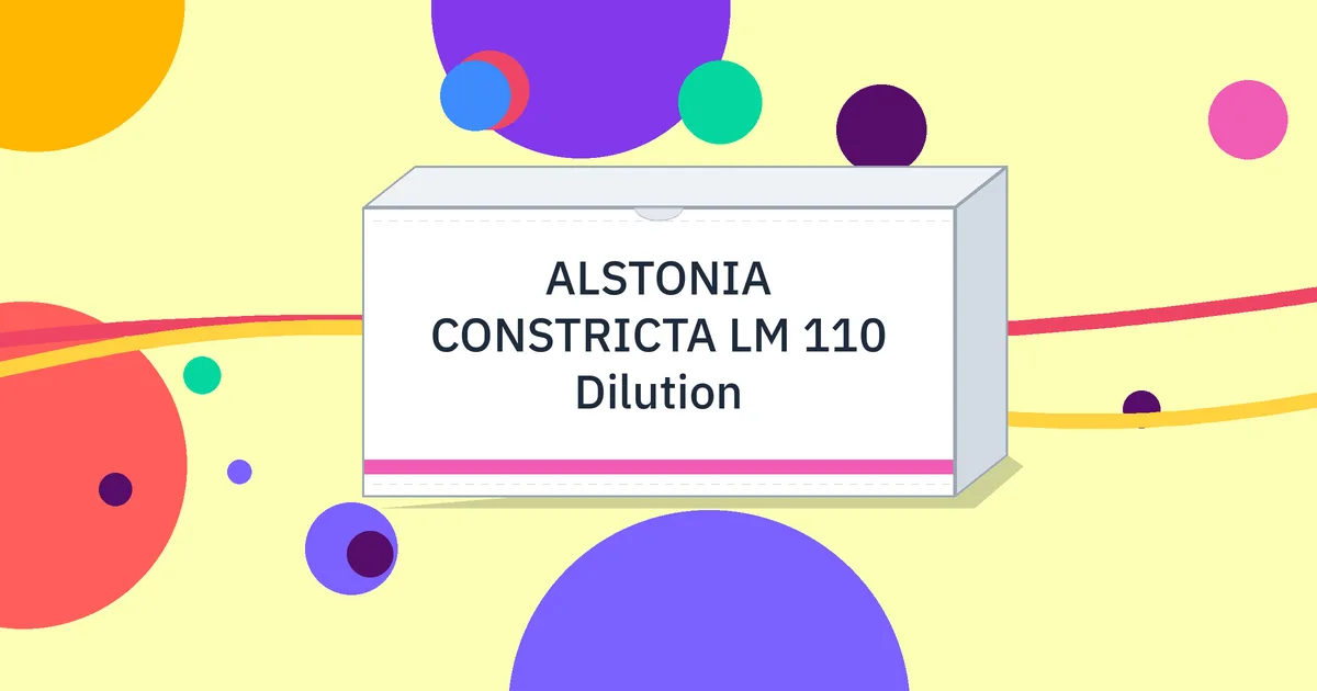 Symbolbild: Packung mit der Aufschrift ALSTONIA CONSTRICTA LM 110 Dilution (PZN 13314645) – Verfügbarkeit und Bezug in Apotheken in Frankfurt am Main