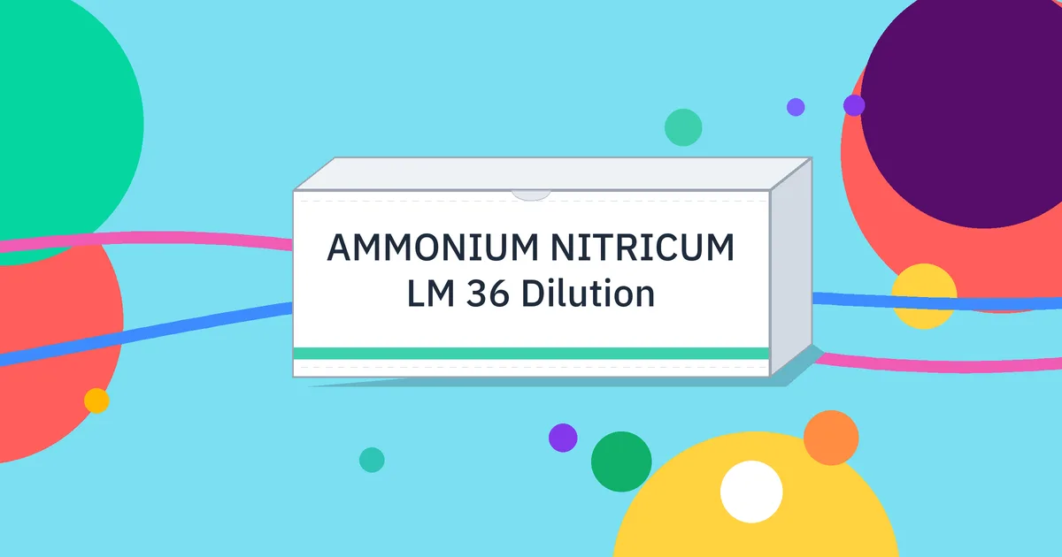Symbolbild: Packung mit der Aufschrift AMMONIUM NITRICUM LM 36 Dilution (PZN 13322030) – Verfügbarkeit und Bezug in Apotheken in Frankfurt am Main