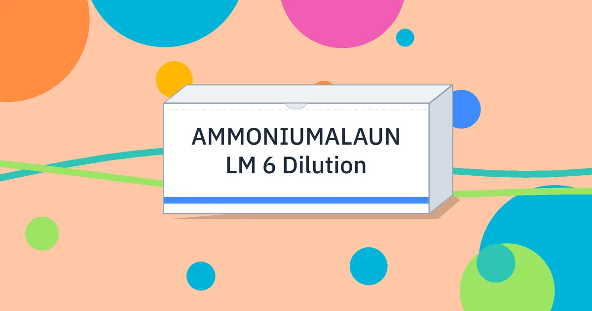 Symbolbild: Packung mit der Aufschrift AMMONIUMALAUN LM 6 Dilution (PZN 13324566) – Verfügbarkeit und Bezug in Apotheken in Frankfurt am Main