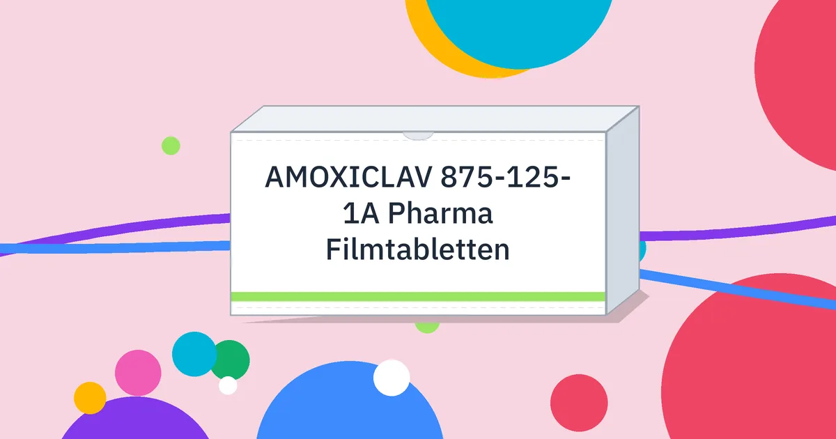 Symbolbild: Packung mit der Aufschrift AMOXICLAV 875-125-1A Pharma Filmtabletten (PZN 04492394) – Verfügbarkeit und Bezug in Apotheken in Frankfurt am Main