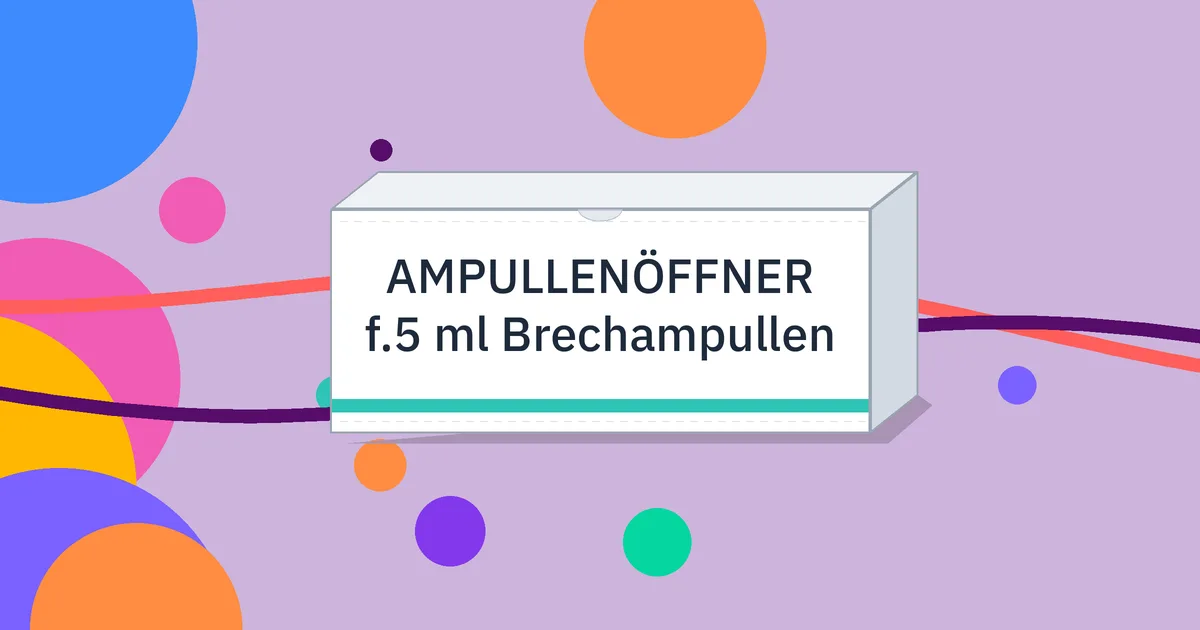 Symbolbild: Packung mit der Aufschrift AMPULLENÖFFNER f.5 ml Brechampullen (PZN 09071220) – Verfügbarkeit und Bezug in Apotheken in Frankfurt am Main