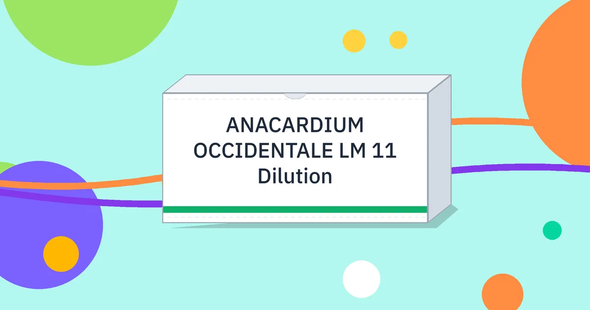 Symbolbild: Packung mit der Aufschrift ANACARDIUM OCCIDENTALE LM 11 Dilution (PZN 13327412) – Verfügbarkeit und Bezug in Apotheken in Frankfurt am Main