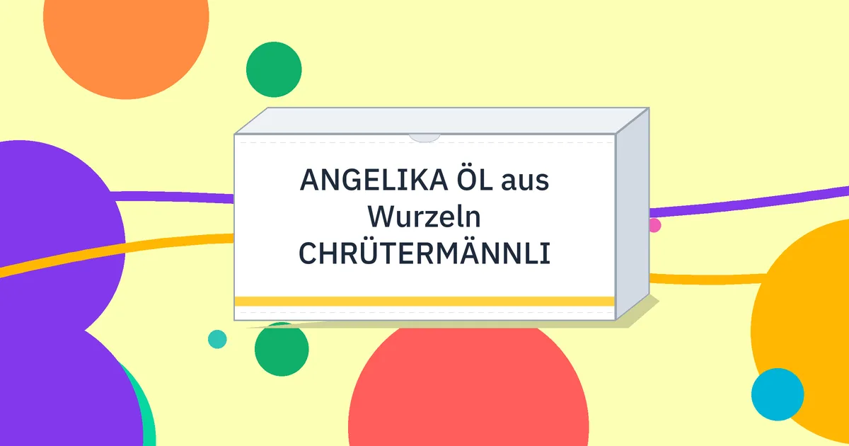 Symbolbild: Packung mit der Aufschrift ANGELIKA ÖL aus Wurzeln CHRÜTERMÄNNLI (PZN 07196294) – Verfügbarkeit und Bezug in Apotheken in Frankfurt am Main