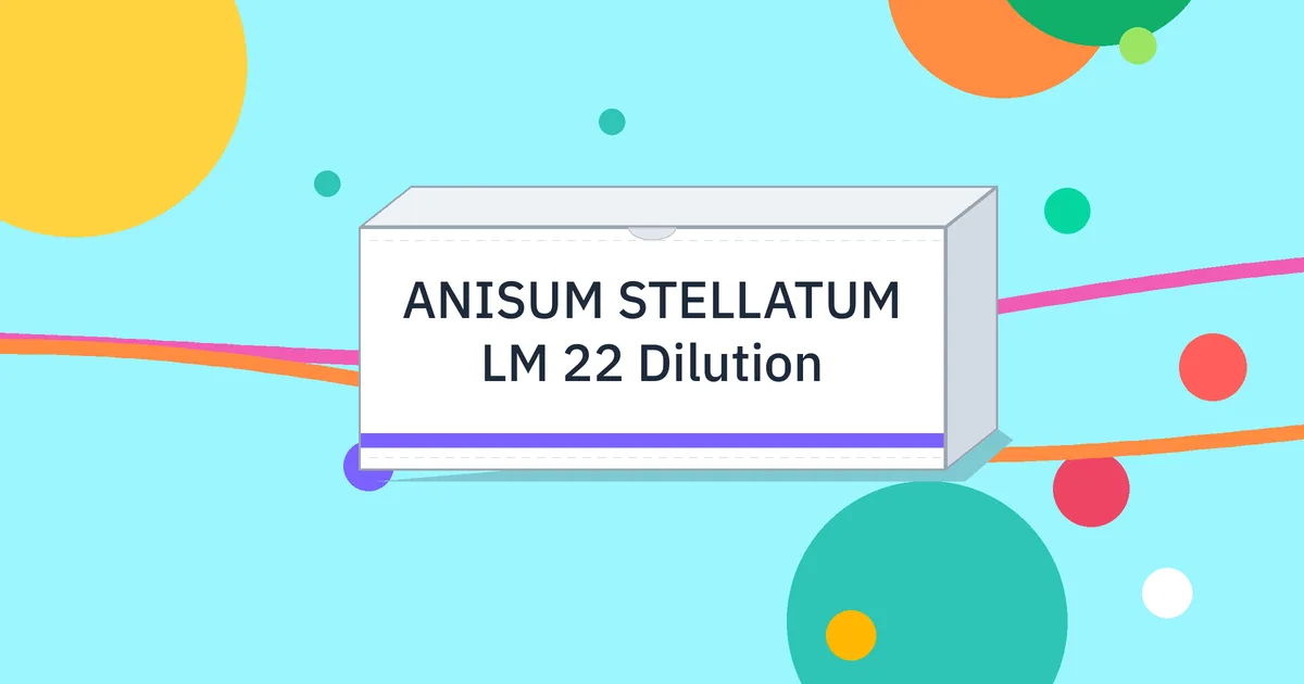 Symbolbild: Packung mit der Aufschrift ANISUM STELLATUM LM 22 Dilution (PZN 13369505) – Verfügbarkeit und Bezug in Apotheken in Frankfurt am Main